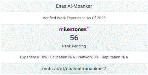 Enas Al-moankar | Milestones - Finance Professional with Strategic ...